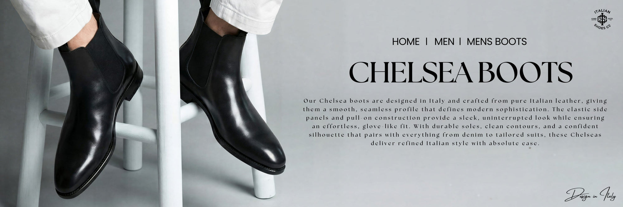 Leather Chelsea Boots for Men - Handcrafted Italian Shoes