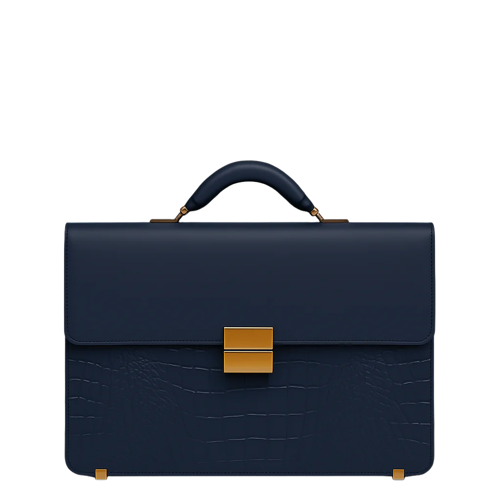 Luxurious Blue Crocodile Textured Briefcase