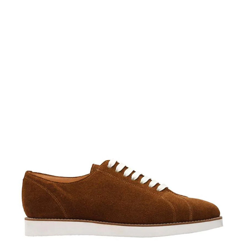 Classic Handmade Suede Lace-Up Tan Sneaker