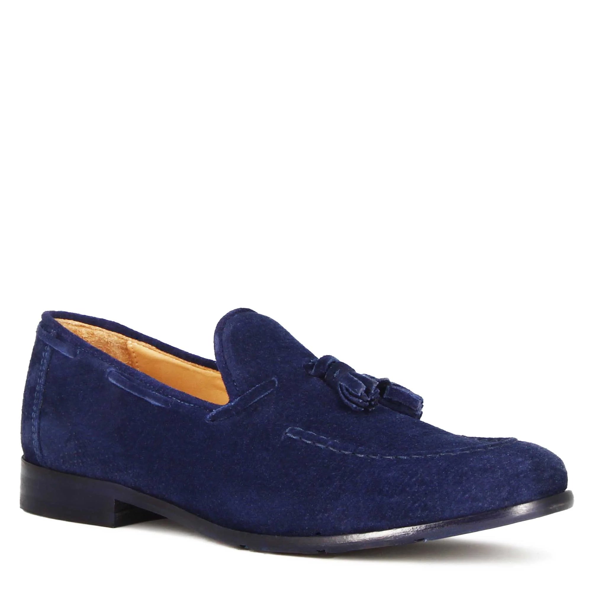 Suede Moccasin with Blue Tassels